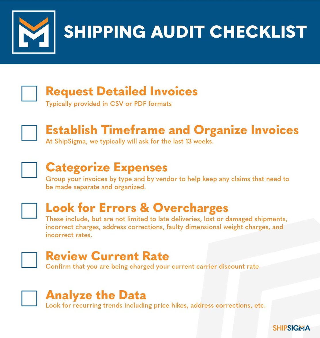 Parcel Invoice Audit - Guide and Best Practices | ShipSigma